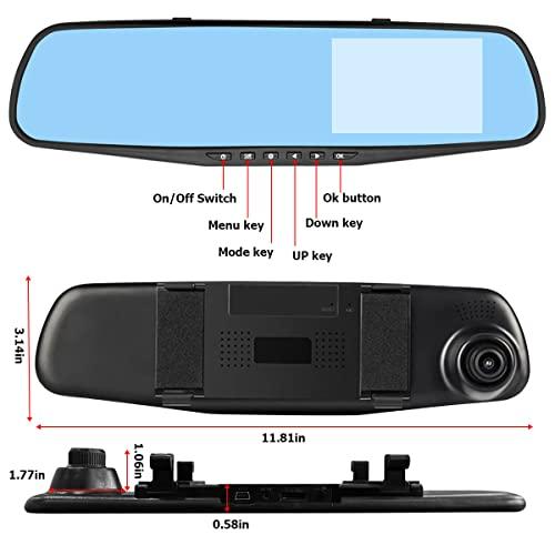 Mirror Dash Cam para automóvil, cámara de espejo retrovisor inteligente ...