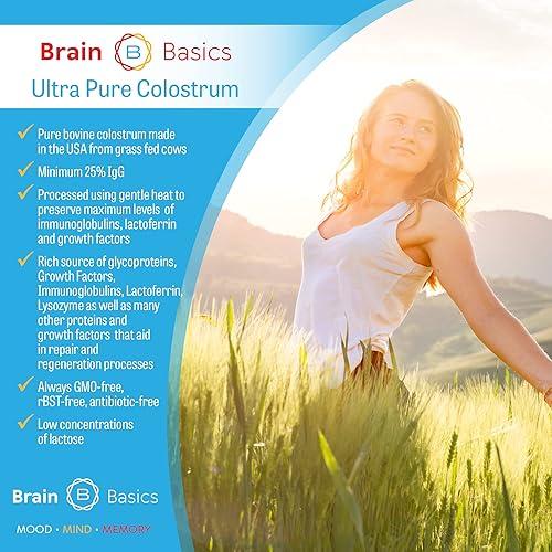 Brain Basics Ultra-Pure Colostrum, 4000mg per Serving, Min 25% IgG ...