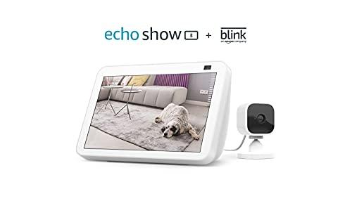 Echo Show 8 (2nd Gen, 2021 release) - Glacier White bundle with Blink ...