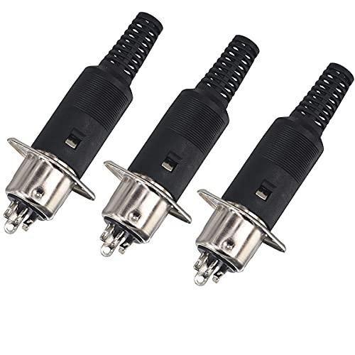 Conector macho DIN de 3 pines + Adaptador hembra Montaje en panel Chasis Audio AV Soldadura ...