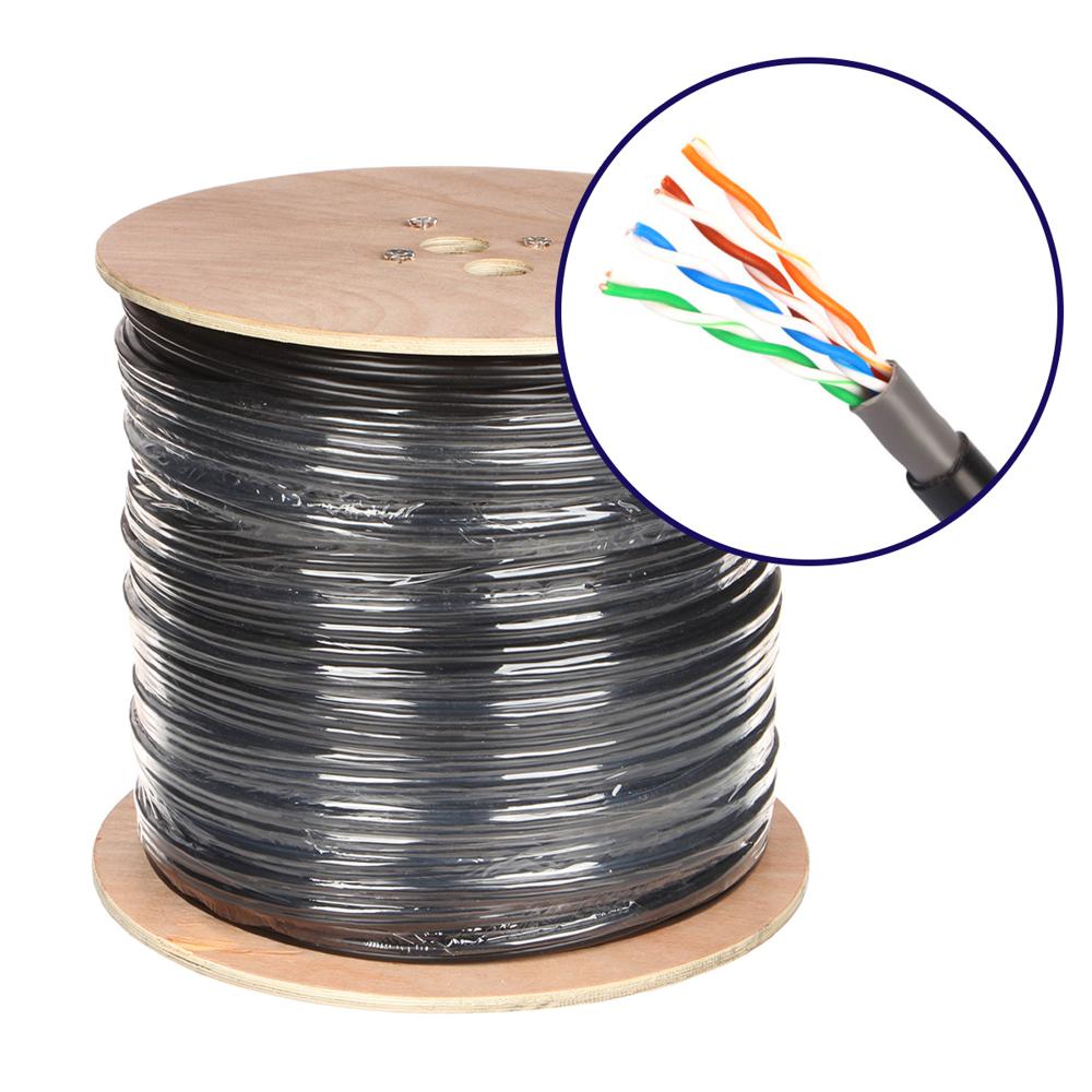 Cable Utp Categoria 6 Exterior Gel, (4 Pares) Caja 305Mts, Negro ...