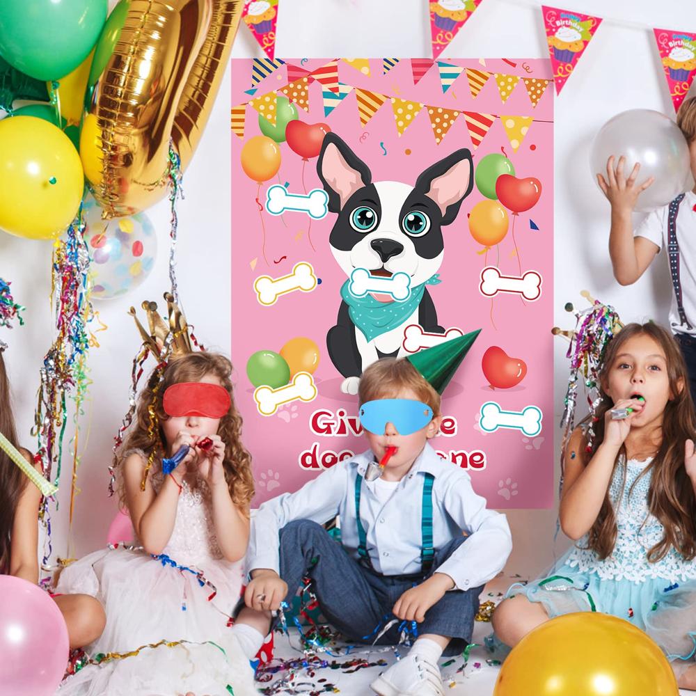 Pin The Bone On The Dog Game Favores de fiesta de cumpleaños con ...