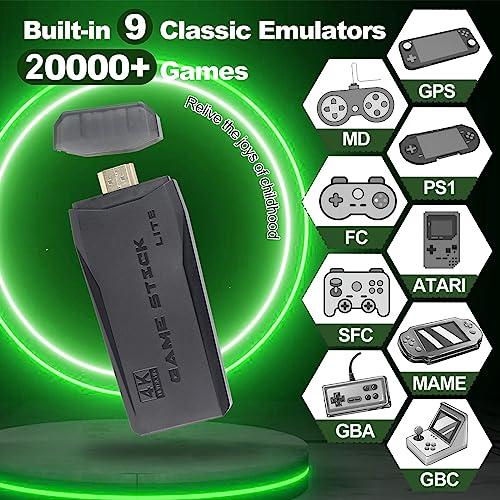 Retro Game Stick - Revisit Classic Games with Built-in 9 Emulators, 20,000+ Games, 4K HDMI ...