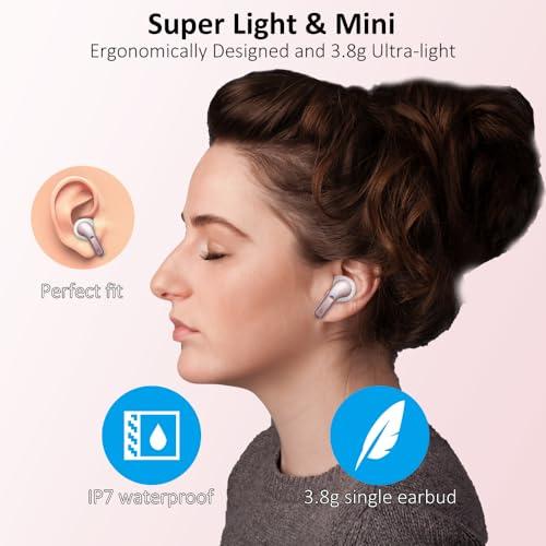 Wireless Earbud, Bluetooth Headphones 5.3 NEW 40H Ear Buds Bass Stereo ...