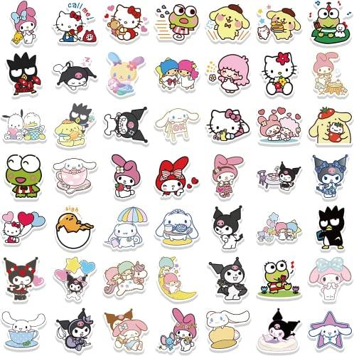 Paquete de 100 pegatinas lindas de Hello Kitty, pegatinas MyMelody&Kurom, pegatinas Cinnamoroll ...