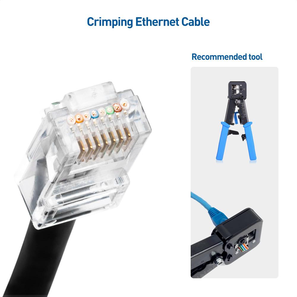 Cable Matters Paquete de 100 conectores RJ45 de paso Cat 6 (extremos ...