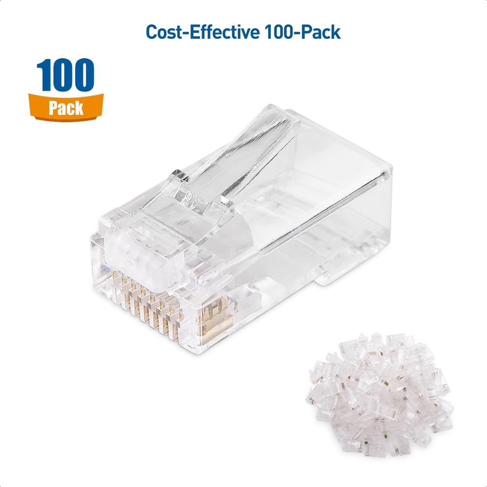 Cable Matters Paquete de 100 conectores RJ45 de paso Cat 6 (extremos ...