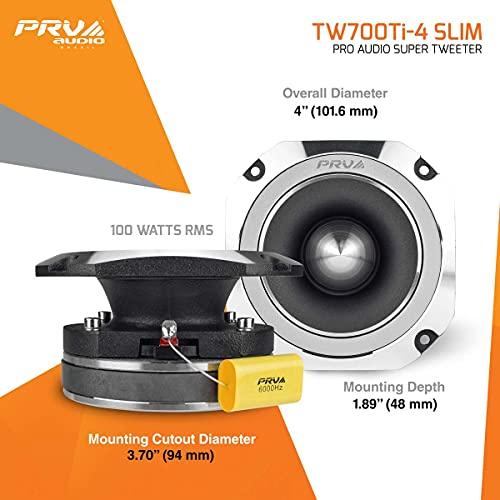 PRV AUDIO Par de tweeters tipo bala de titanio de 4 pulgadas TW700Ti-4 perfil delgado, potencia ...