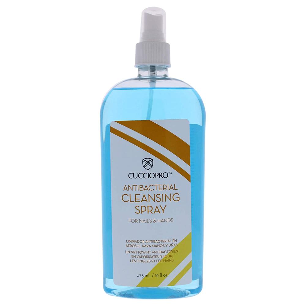 Cuccio Pro Spray limpiador de uñas antibacteriano, azul, 16 onzas ...
