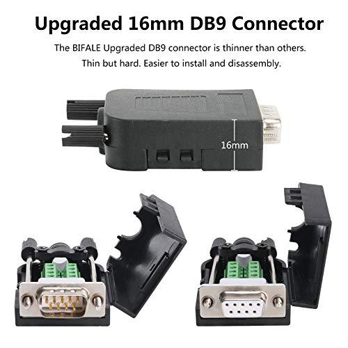 Conector de conexión BIFALE DB9 (2 macho + 2 hembra), conector sin soldadura DB9 Adaptadores ...