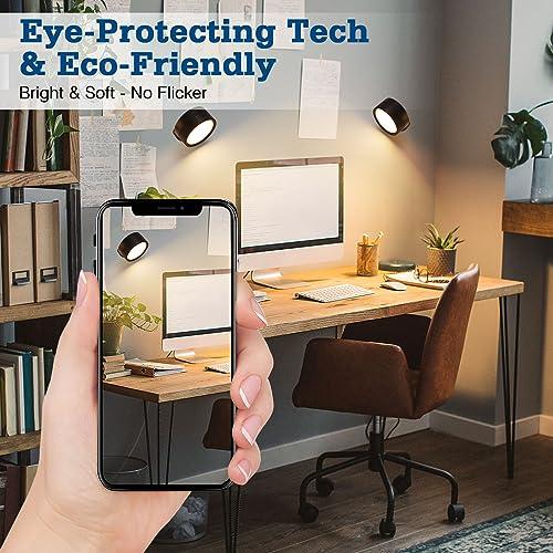 LED Wall Mounted Sconces Lights 2 Pcs with Remote, 3000mAh Rechargeable ...