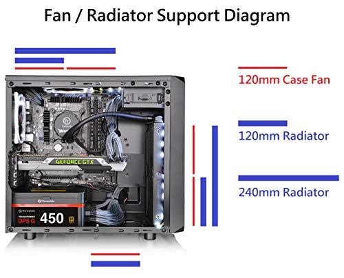Thermaltake Versa H15 Micro ATX Mini Tower Computer Chasis con un ventilador trasero de 120 mm ...