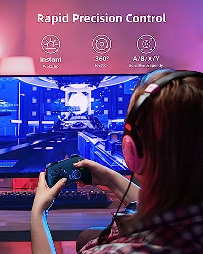 FORTY4 Wireless Gaming Controller, Dual-Vibration Joystick Gamepad ...