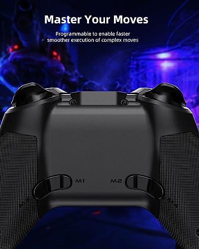 FORTY4 Wireless Gaming Controller, Dual-Vibration Joystick Gamepad Computer Game Controller for ...