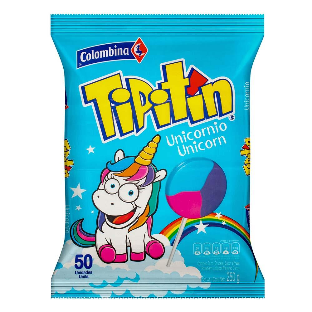 Paleta Tipitin En Forma De Unicornio Bolsa De 50 Unidades : Precio ...