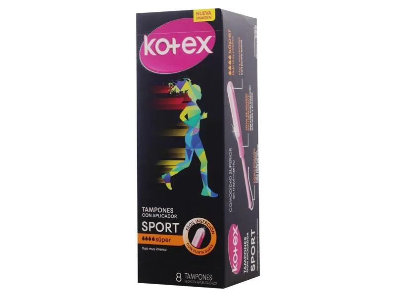 Tampones Kotex Sport Flujo Muy Intenso Con Aplicador 8Unidades : Precio ...