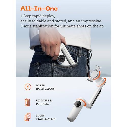 Insta360 Flow - AI-Powered Smartphone Stabilizer, Auto Tracking Phone Gimbal, 3-Axis ...