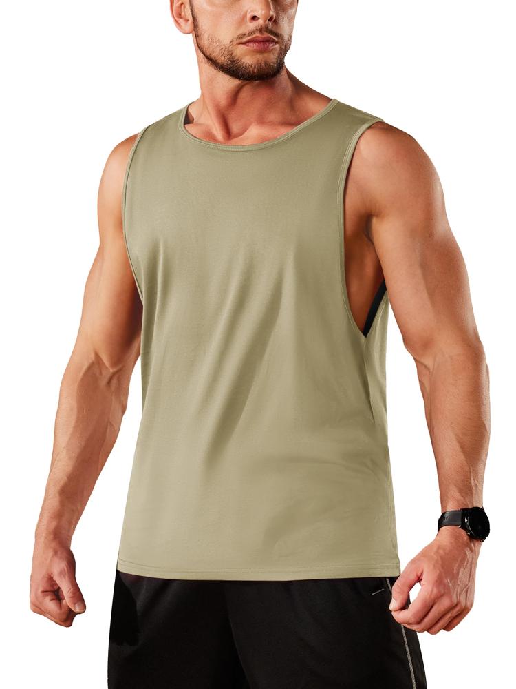 TACVASEN Mens Cut Off Tank Stringer Tank Fitness Tank Soft Performance ...