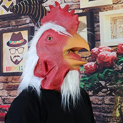 ifkoo Halloween Rooster Chicken Mask Funny Realistic Face Fursuit Head ...