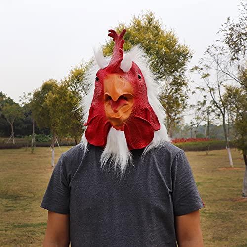 ifkoo Halloween Rooster Chicken Mask Funny Realistic Face Fursuit Head ...