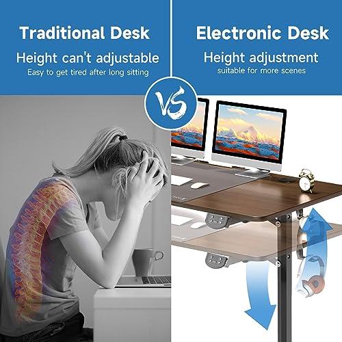 Dripex Electric Adjustable Height Standing Desk 55 x 24 Inches Large ...