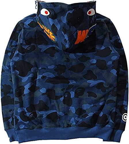 Shark Jaw Camo Hoodie Shark Mouth Jacket Full Zip Up para hombres y ...