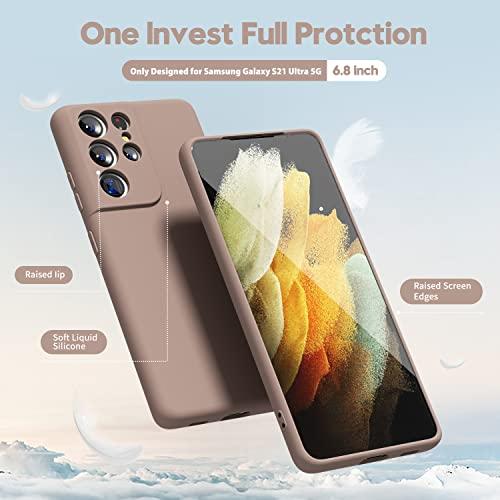 Oakxco Diseñado para Samsung Galaxy S21 Ultra Funda con agarre de silicona, funda de gel de goma ...