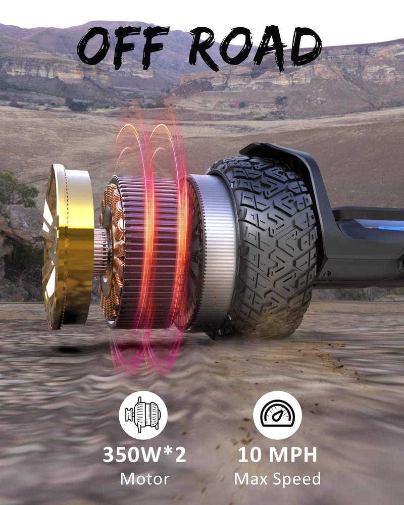 Gyroor All Terrain Hoverboard, 8.5 Off Road Hoverboards with 700w Motor ...