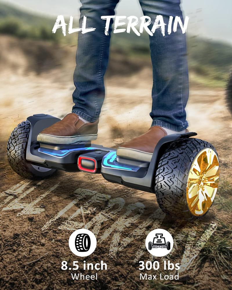 Gyroor All Terrain Hoverboard, 8.5 Off Road Hoverboards with 700w Motor ...