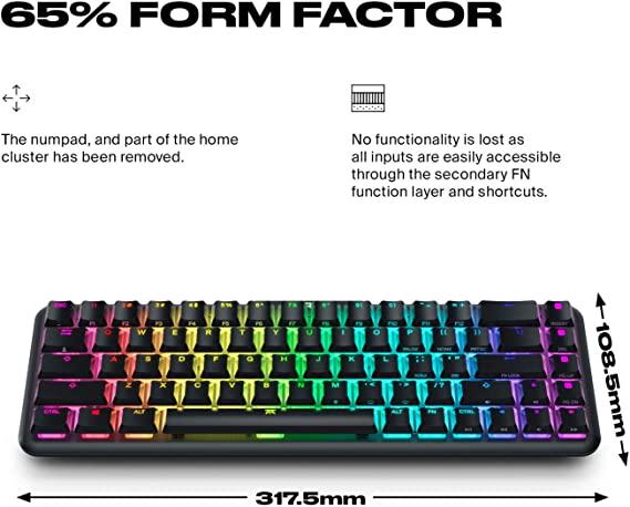 FNATIC STREAK65 - Teclado mecánico compacto RGB 60 para juegos ...