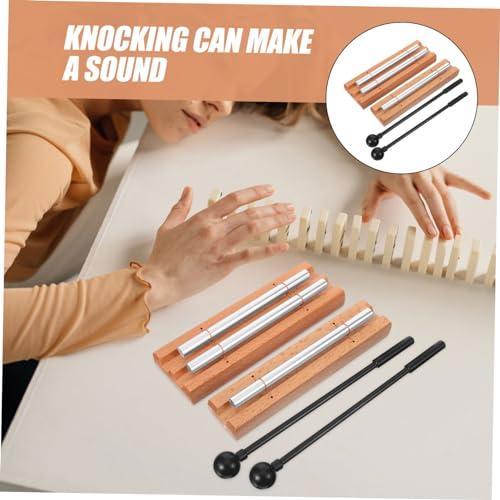 ERINGOGO 2 Sets Sound Beam Rod Rhythm Wood Blocks Trio Hand Chime Bell ...