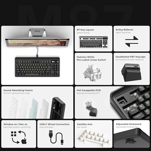 OHY 75% percent Gaming Keyboard, XVX M87 Pro2 Mechanical Keyboard with ...