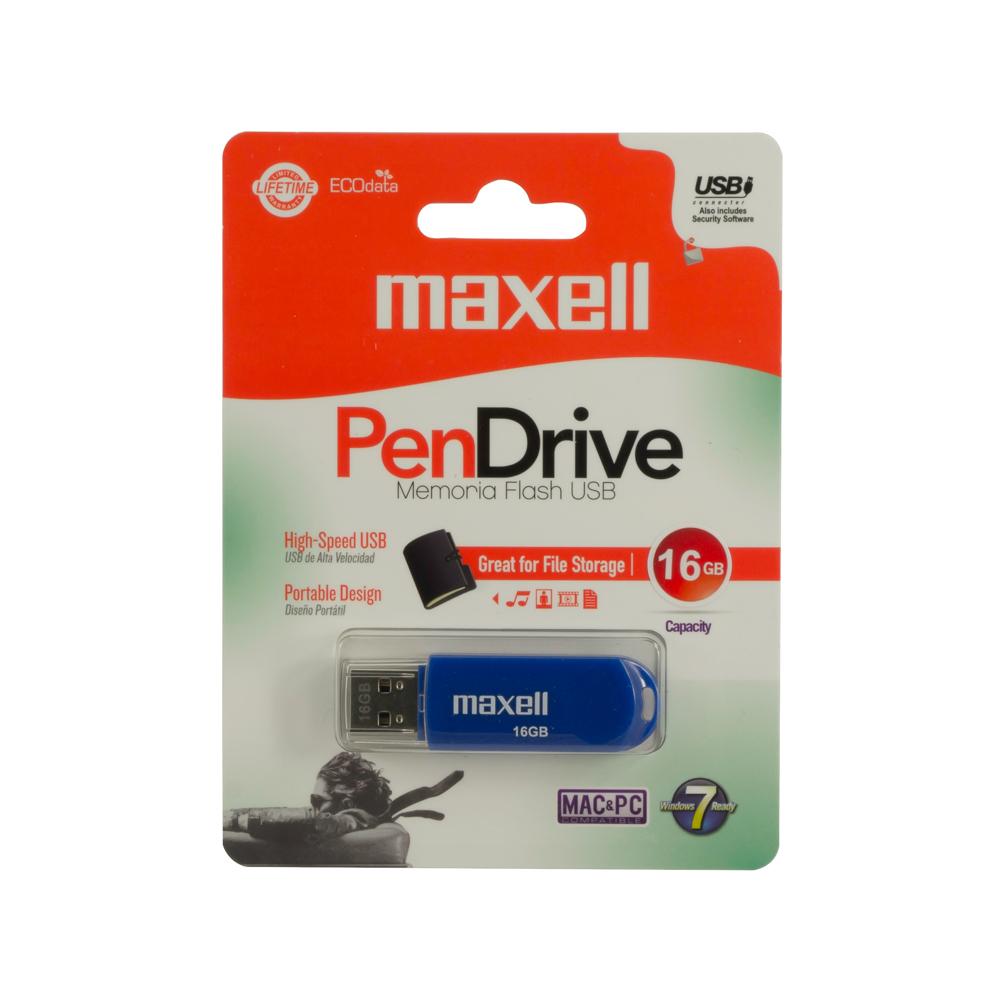 MEMORIA MAXELL USB 16GB PEN DRIVE AZUL (25) : Precio Guatemala