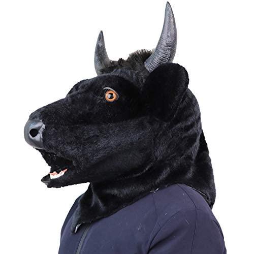ifkoo Realistic Mouth Mover Cow Mask Moving Mouth Bull Mask Fursuit ...