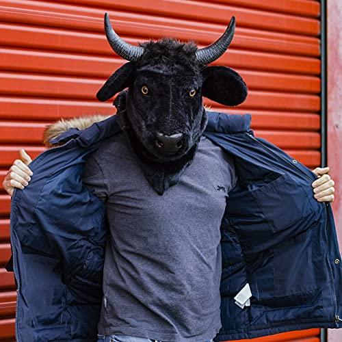 ifkoo Realistic Mouth Mover Cow Mask Moving Mouth Bull Mask Fursuit ...