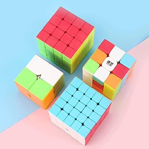 I-xun Speed Cube Set Stickerless Magic Cube Puzzle 4 Pack Puzzle Cube Bundle (Pack of 2x2x2 ...