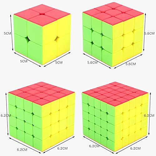 I-xun Speed Cube Set Stickerless Magic Cube Puzzle 4 Pack Puzzle Cube ...