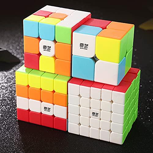 I-xun Speed Cube Set Stickerless Magic Cube Puzzle 4 Pack Puzzle Cube ...