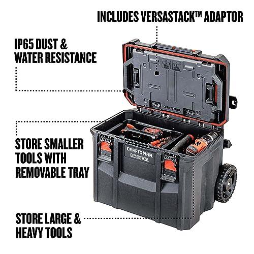 CRAFTSMAN TRADESTACK Tool Box with Wheels, Waterproof, Stackable System ...