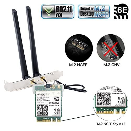 AX210 WiFi 6E Card M.2 NGFF Mini Desktop kit Adapter Newest 6GHz BT5.2 ...