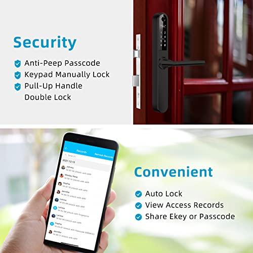 Slim Smart Door Lock with Handle: Smart Locks for Front Door ...