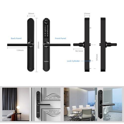 Slim Smart Door Lock with Handle: Smart Locks for Front Door ...