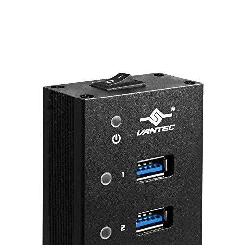 Vantec Hub USB 3.0 de 7 puertos, aluminio, potencia completa, montable ...