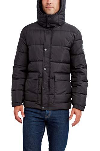 HFX Mens Puffer Jacket with Hood, Water and Wind Resistant, Black ...
