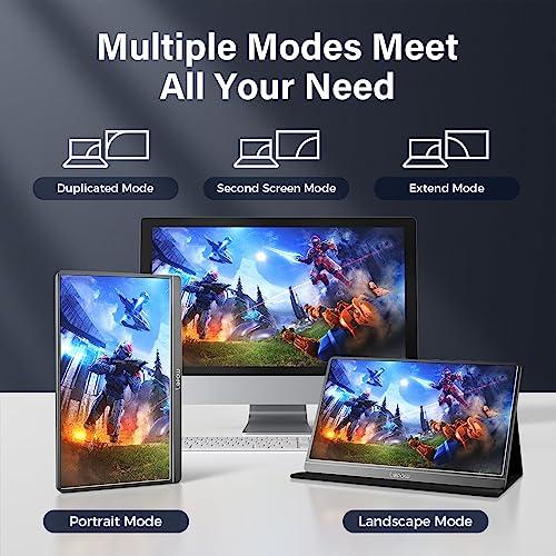 Lepow Portable Monitor Latest 15.6 Inch FHD 1080P Ultra Slim Computer ...