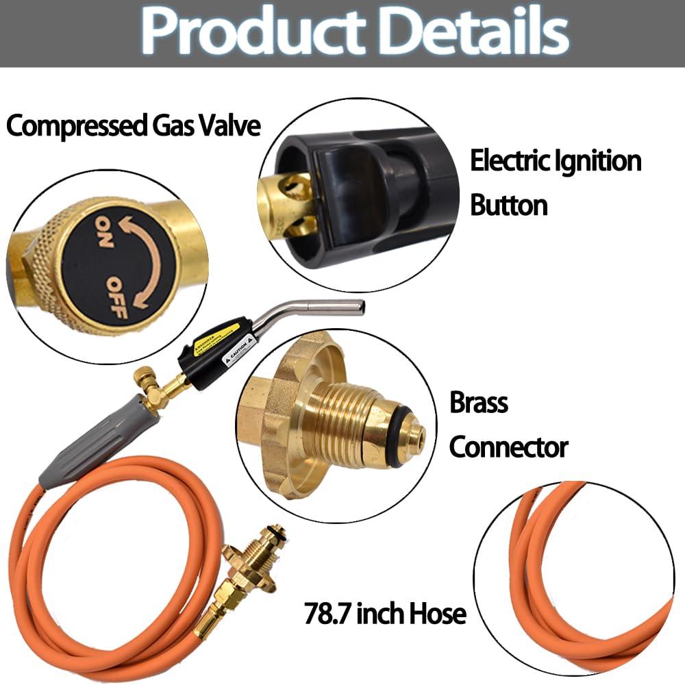 Mocessory Antorcha de soldadura para cilindro de propano con válvula OPD tipo 1, antorcha de ...
