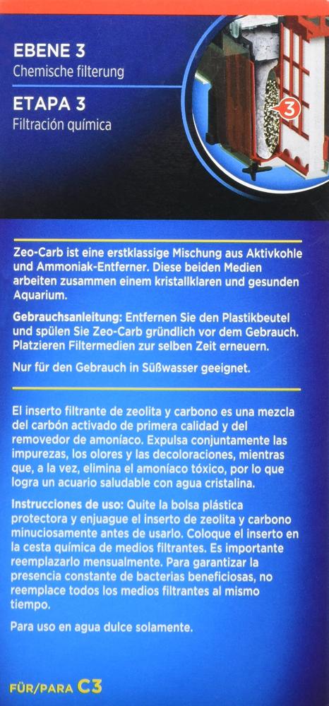 Fluval C3 Zeo-Carb, Replacement Aquarium Filter Media, 3 Count (Pack of ...