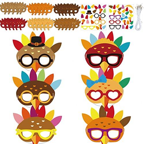 30 paquetes de máscaras de pavo de Acción de Gracias para niños de ...