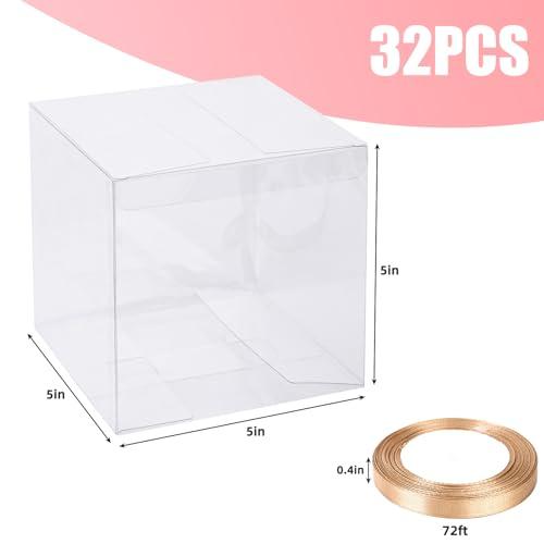 VGOODALL 32 cajas de regalo transparentes, cajas de regalo para fiestas ...