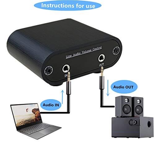 Controlador de volumen de audio de 3,5 mm, caja de control de volumen ...